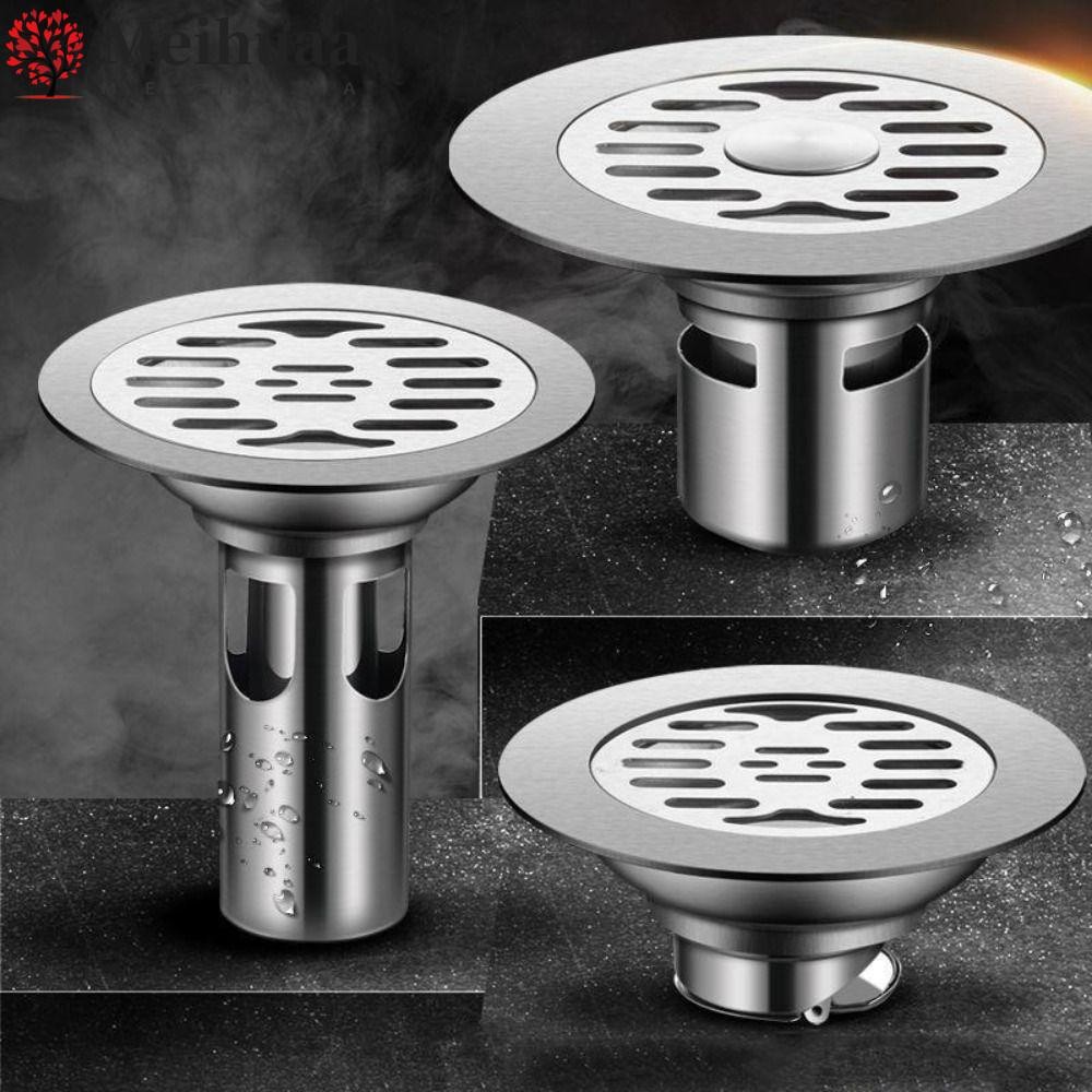 MEIHUAA Shower Floor Drain, Backflow Preventer with Grid Grate Cover ...