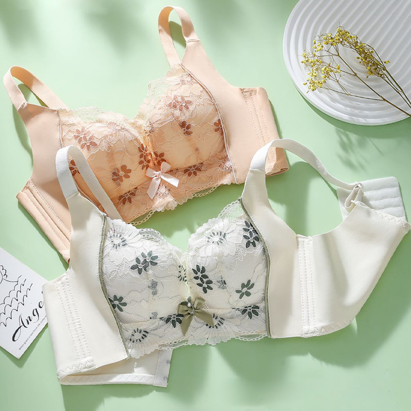 Women's Sexy Lace Minimizer Bras Small Chest Gathered Brassiere Non ...