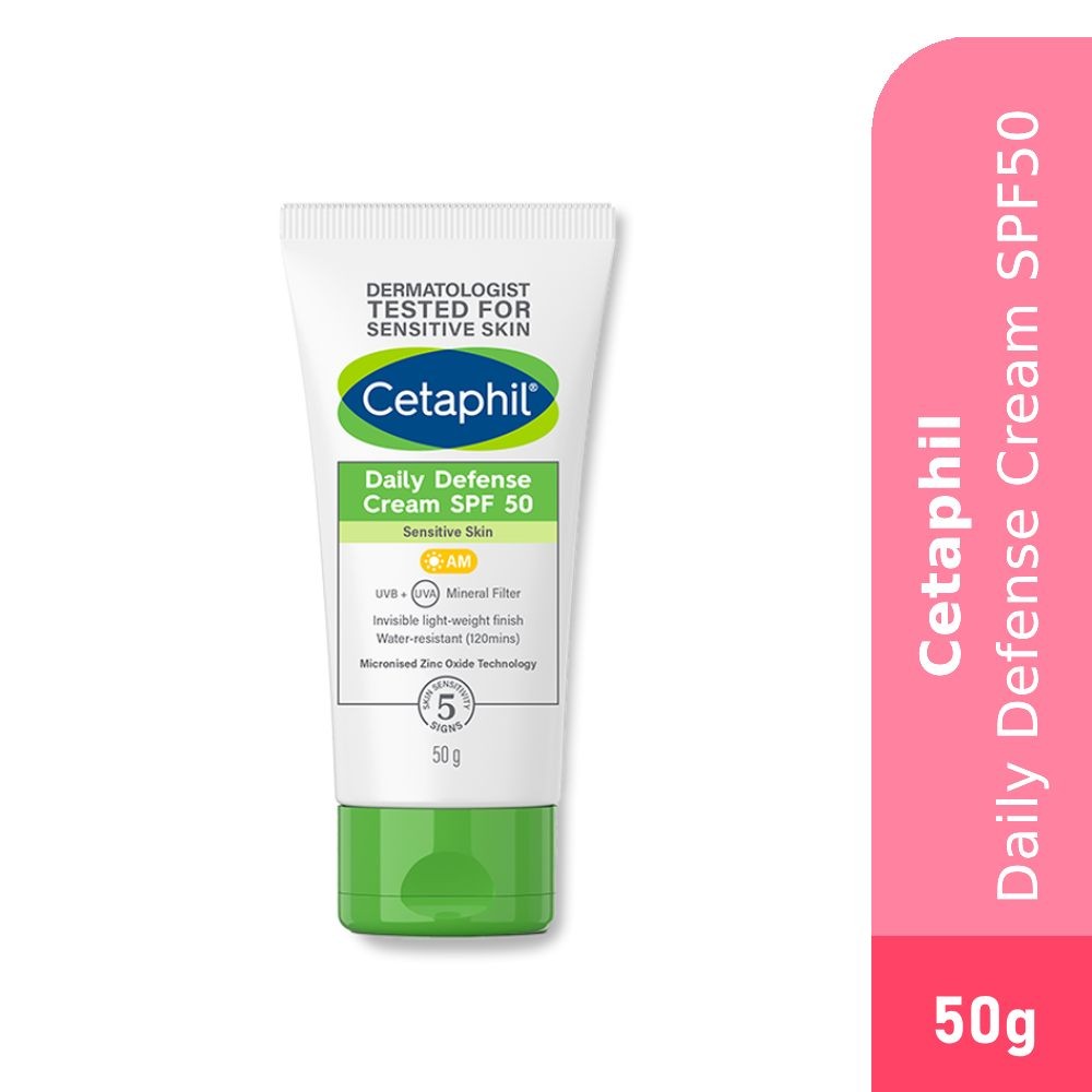 CETAPHIL Daily Defense Cream (50ml) Sunscreen SPF50 PA++++, Sunblock ...