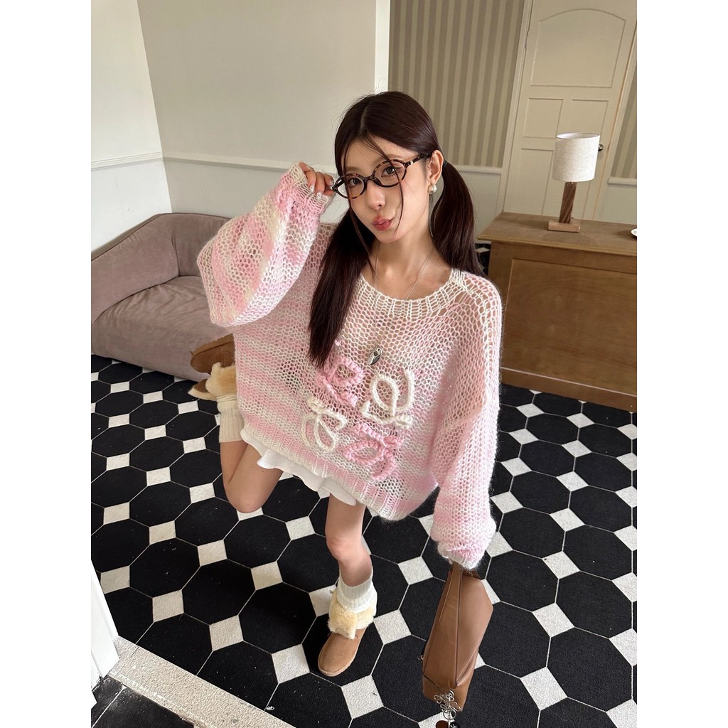 Loewe Mohair Pink Sweater - Casual & Stylish Fall/Winter Top | Shopee ...