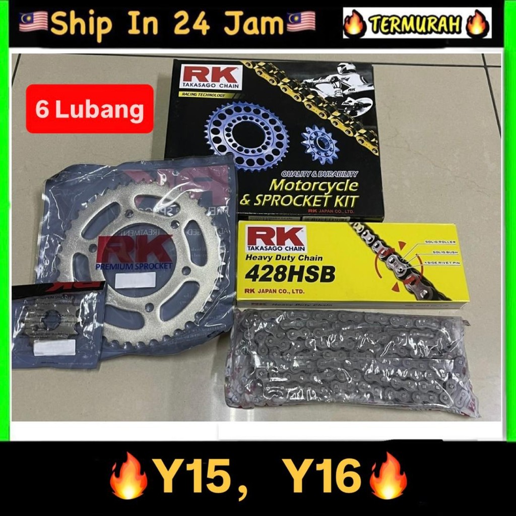 428 RK JAPAN Y15 Y16 FZ150 CHAIN + SPROCKET FULL SET Yamaha Y15ZR ...
