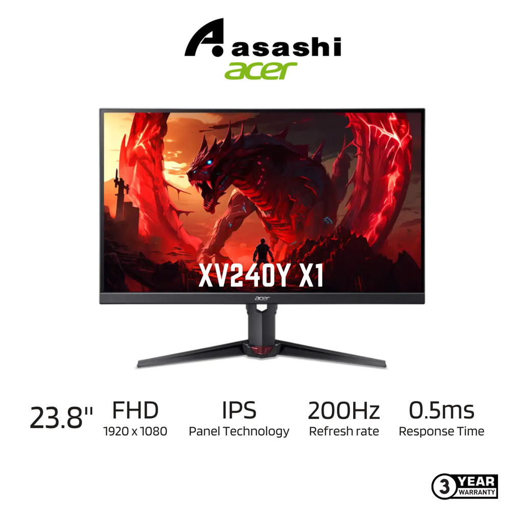 Acer Nitro XV240Y X1 23.8" IPS 200Hz 0.5ms HDR10 Gaming Monitor (HDMIx2 ...