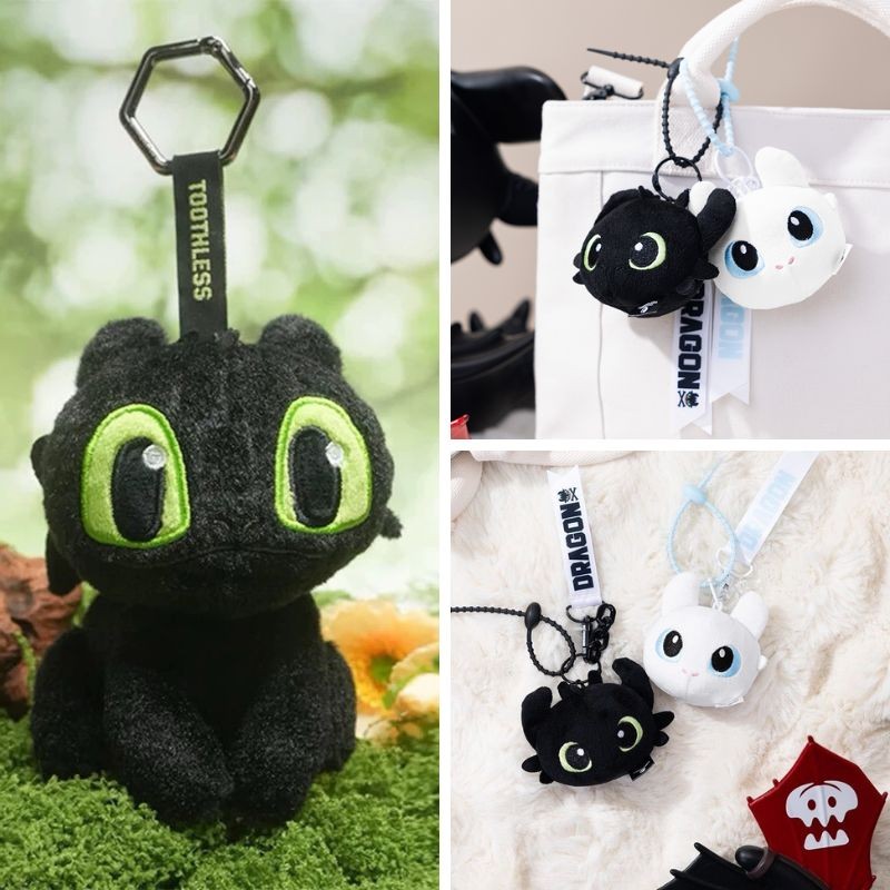 Toothless/Light Fury Keychain Plushie Pendant How To Train Your Dragon ...