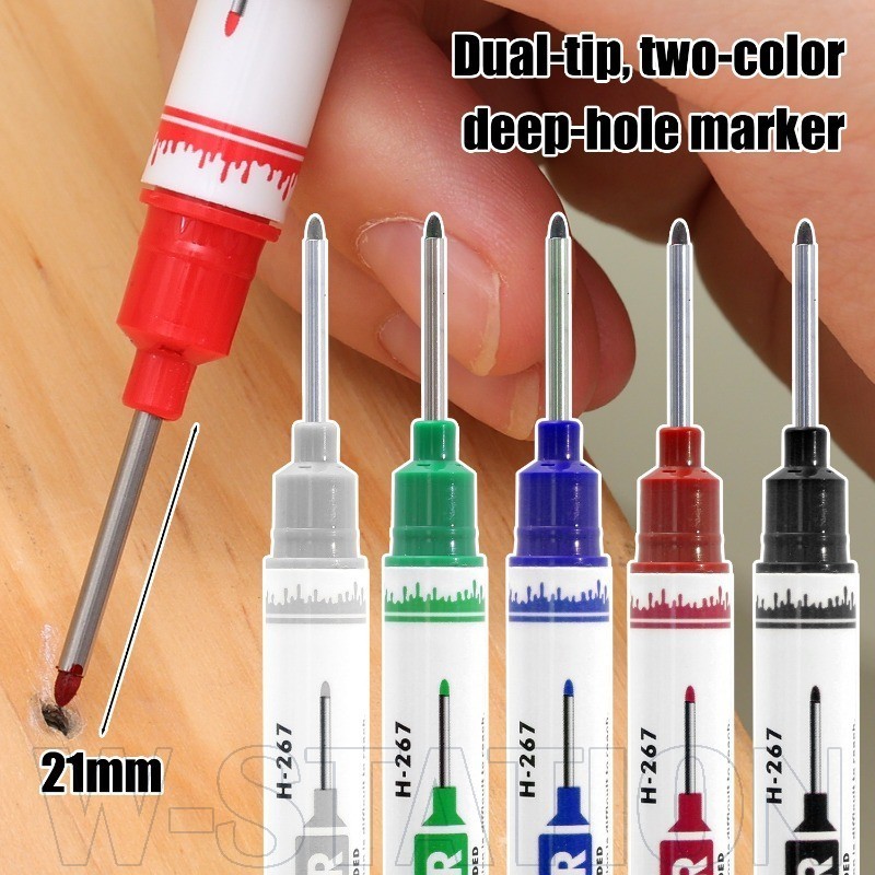 2/3/4Pcs Double-headed Two-color Woodworking Marker Pen - 21mm Long ...