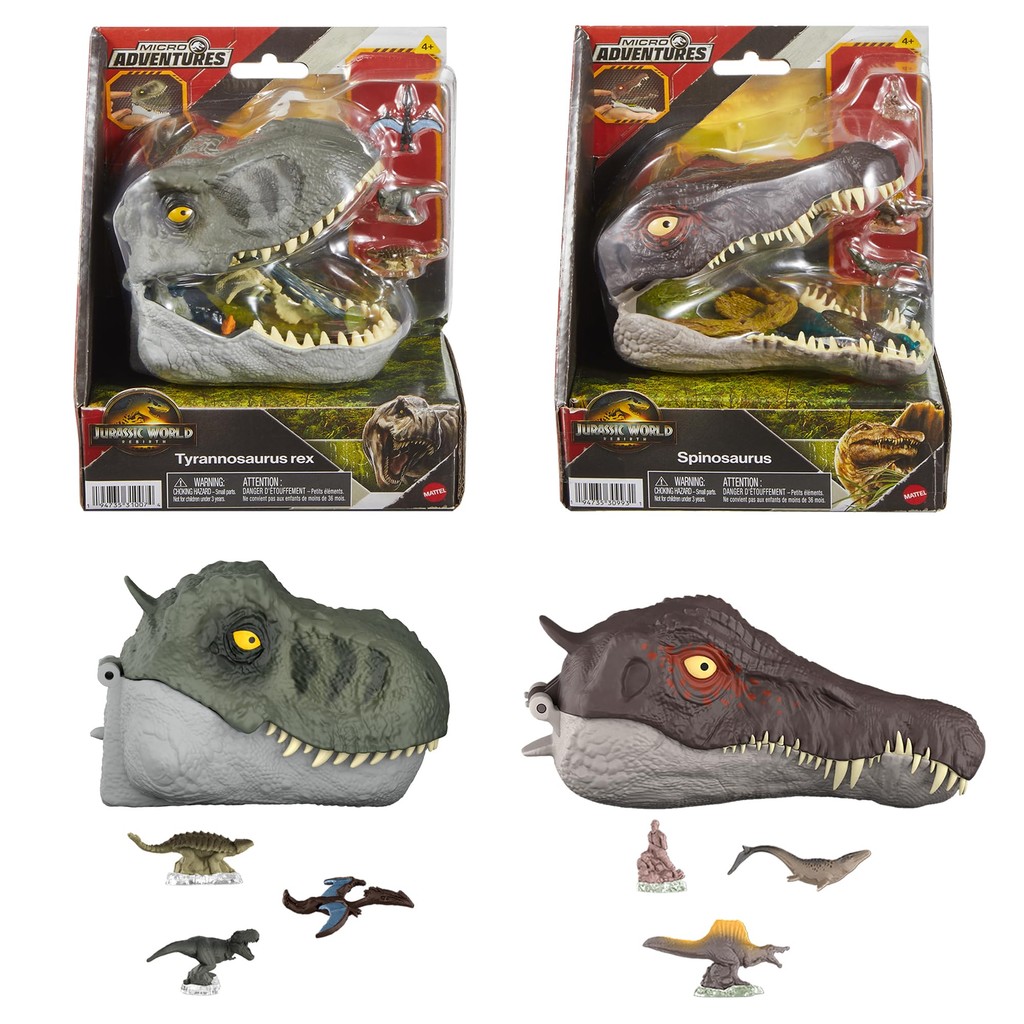 Mattel Jurassic World Micro Compact Head Assortment with Tyrannosaurus ...