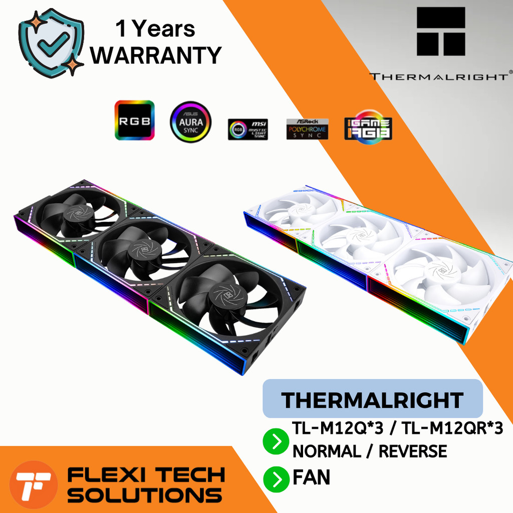 Flexi tech THERMALRIGHT TL-M12Q/TL-M12QR/TL-M12QW x3 NORMAL / REVERSE ...