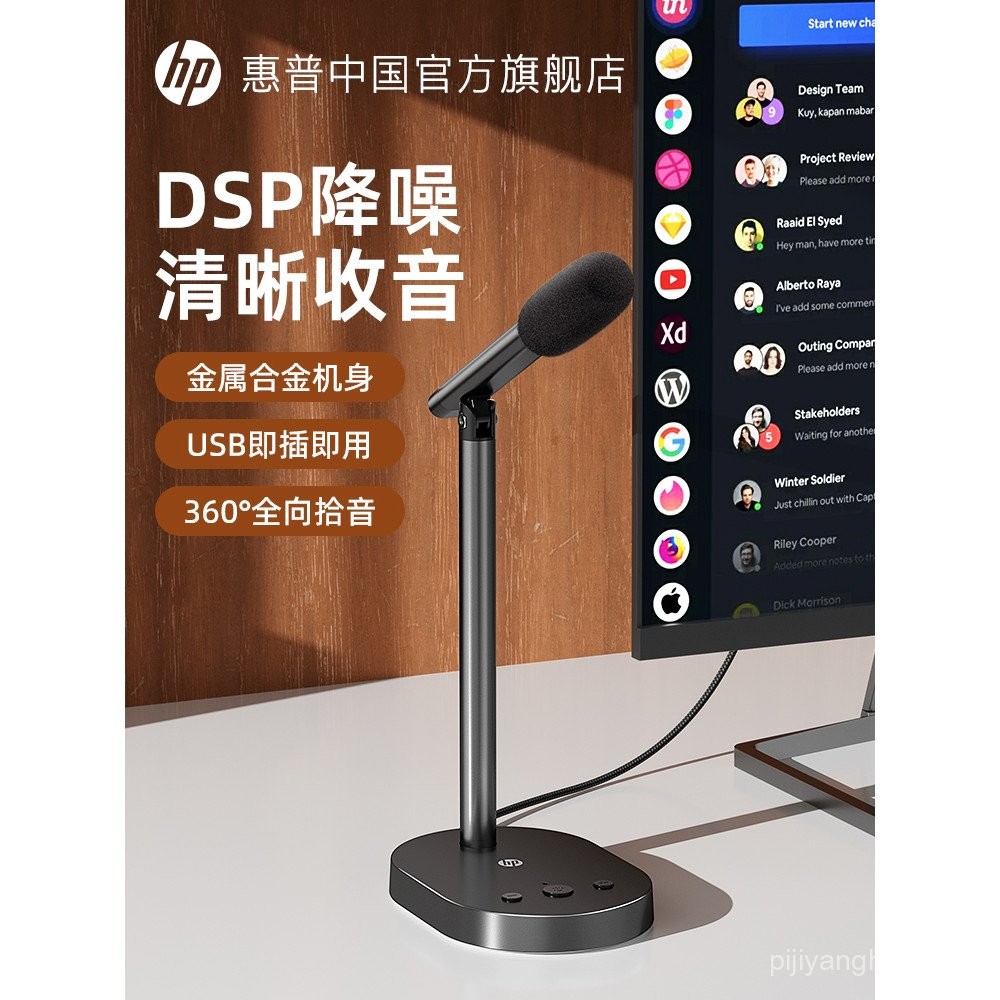 HP Desktop Microphone Home Conference Microphone Live Computer USB ...