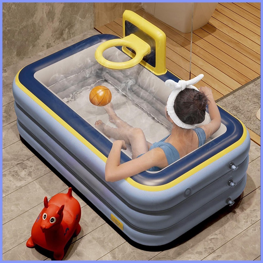 Swimming Pools for Kids Rectangle Kiddie Swimming Pool with Basketball ...