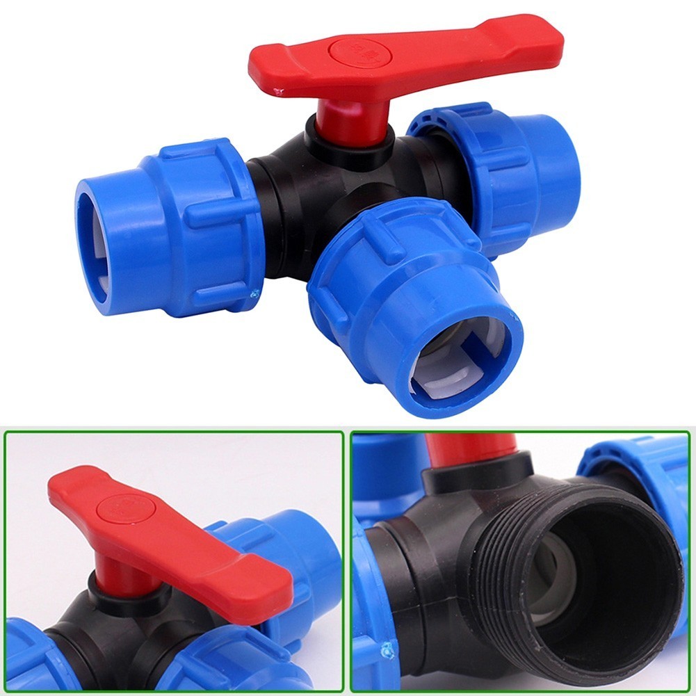[BTQN] PE Pipe 3-Way Ball Valve 20/25/32/40/50mm Plastic Valve Ball Valve Valve | Shopee Malaysia