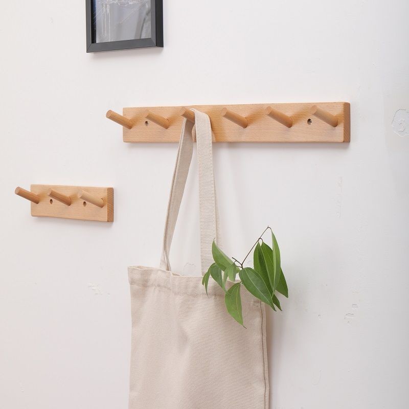 Clothes Hanger Solid Wood Hook Seamless Clothes Hanger Behind Door ...