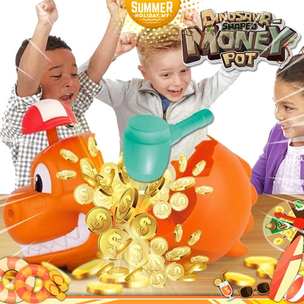 Dinosaur Money Pot Smash And Win Coins Multiplayer Family Time Fun ...