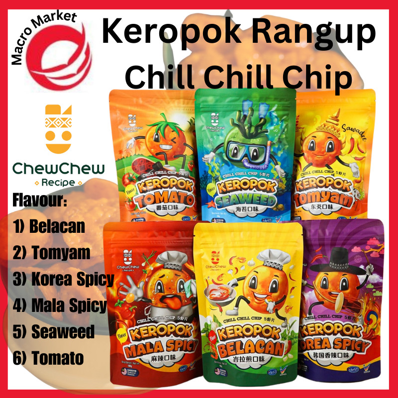 ChewChew Recipe 老秘方 Keropok Chill Chill Chip Rangup 5虾片 100g Snack Chips & Crisps Belacan Korea ...