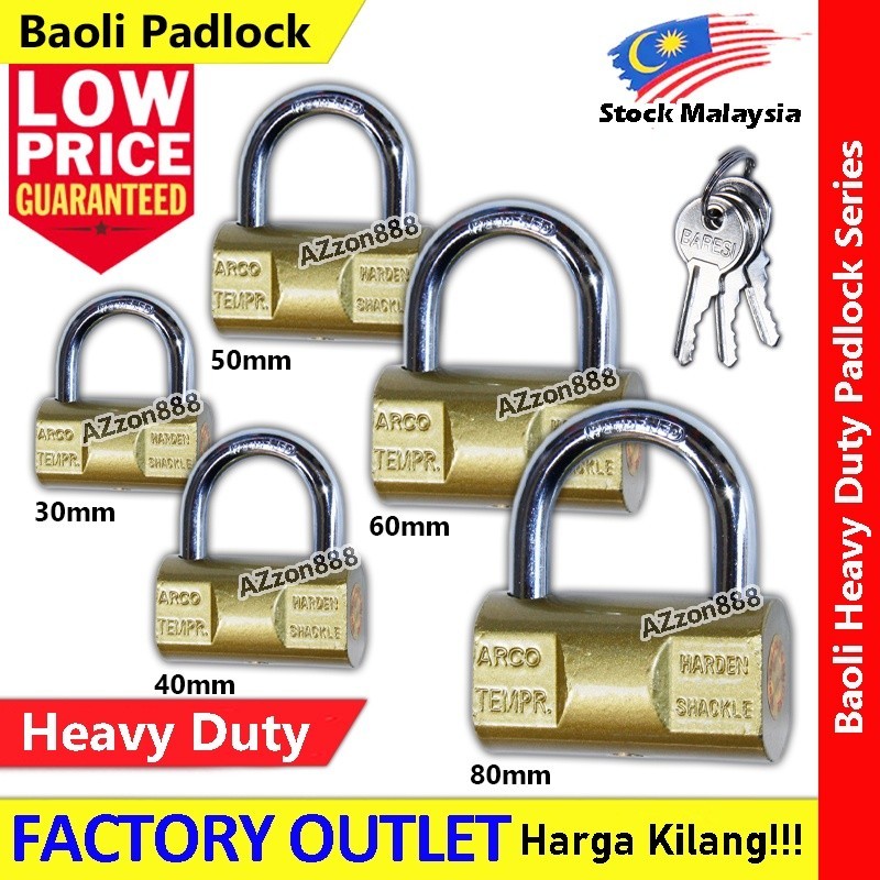 Baoli Lock Heavy Duty Hammer Iron Padlock Lock Baoli Baresi Italy ...