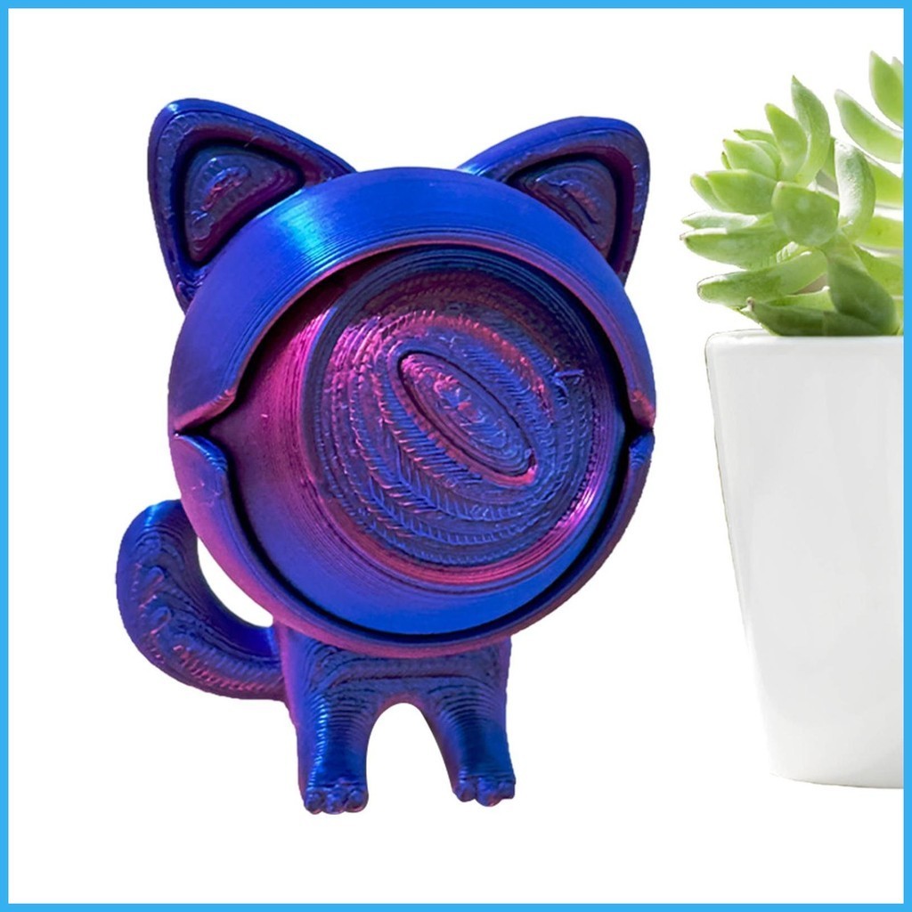 3D Printed Toys Colorful Single-Eyed Cat Sculpture Cool 3D Printed Toys ...