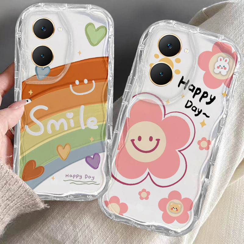 Casing for Vivo Y28S 5G Y18E clear phone CASE softcase High sense Wavy ...