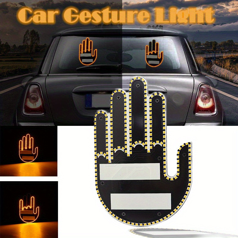Car LED Finger Gesture Light Rear Glass LED Brake Fun Interactive ...