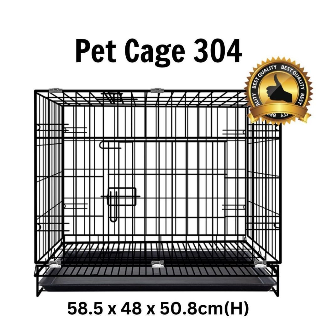 304 Pet Cage Foldable Steel Cage Single Door For Dog, Cat, Rabbit ...