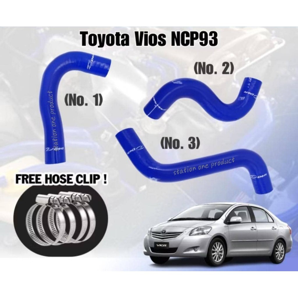 Toyota Vios NCP93 NCP150 Radiator Silicone Hose (Top , Bottom & Set ...