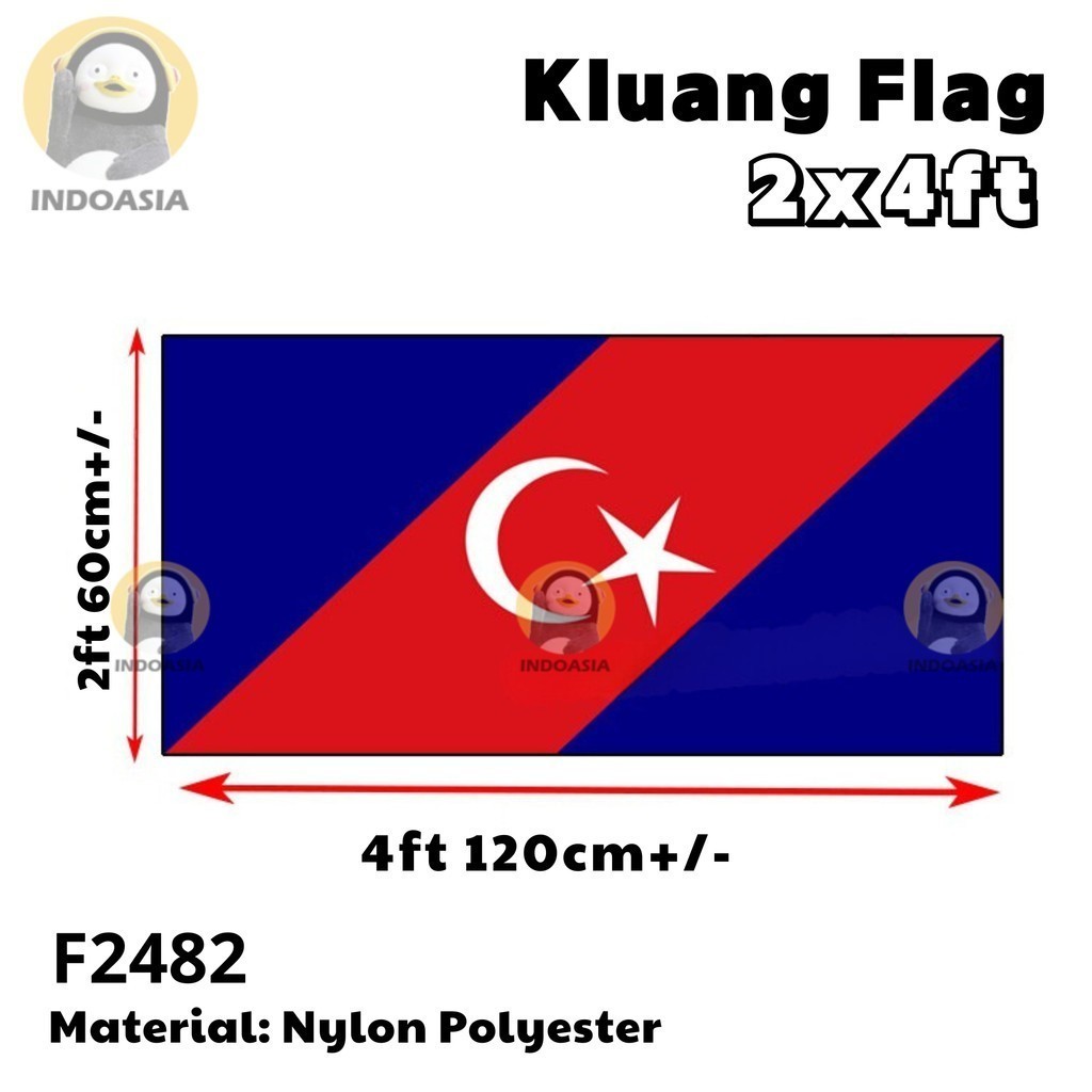Nylon Polyester 2x4ft Kluang Flag Bendera Daerah Johor Bendera Kluang Kluang Flag Bendera Daerah ...