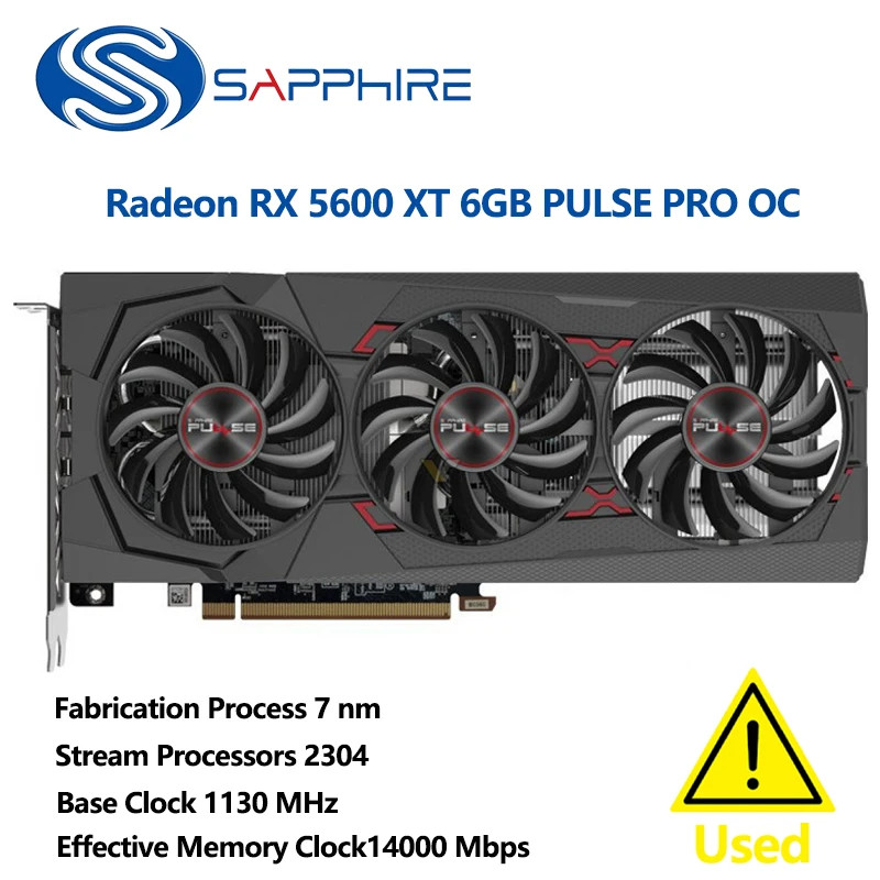 AMD Radeon RX 5600 XT 6G D6 Gaming Graphics Card Sapphire 5600XT GPU 2304SP GDDR6 XFX RX 5600XT ...