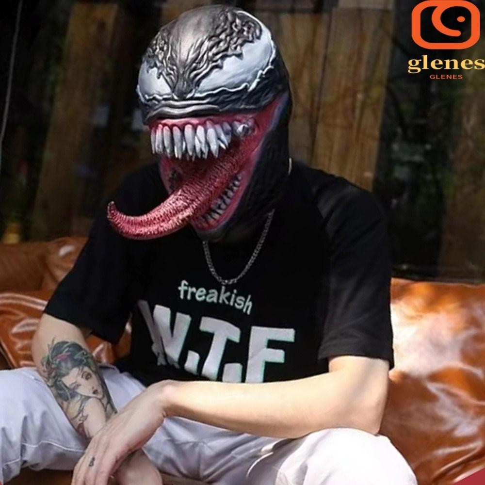 GLENES Venom Mask Full Face, Funny Marvel Comics Venom 3 Mask Cosplay ...