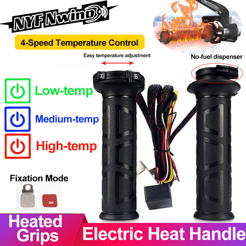 Electric molded motorcycle hand warmer grips adjustable handle bar ...