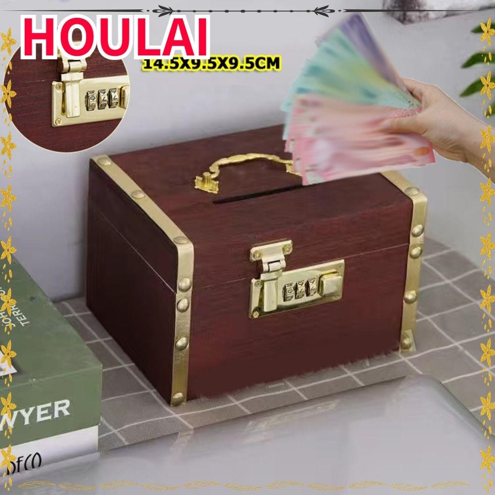 HOULAI Treasure Storage Box, Vintage Style Money Jar Piggy Bank ...