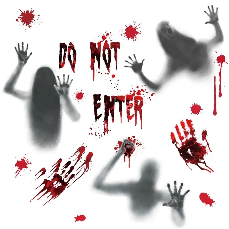 Halloween Terror Window Sticker Decoration Wall Horror Ghost Blood ...