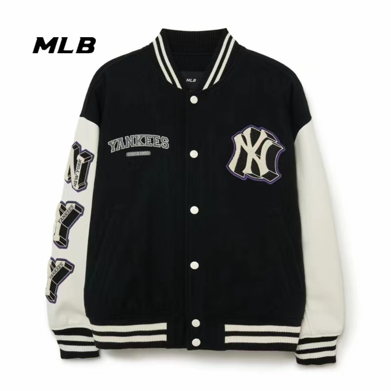 MLB NY 100%Original Embroidered Logo Loose Baseball Jackets For Men ...