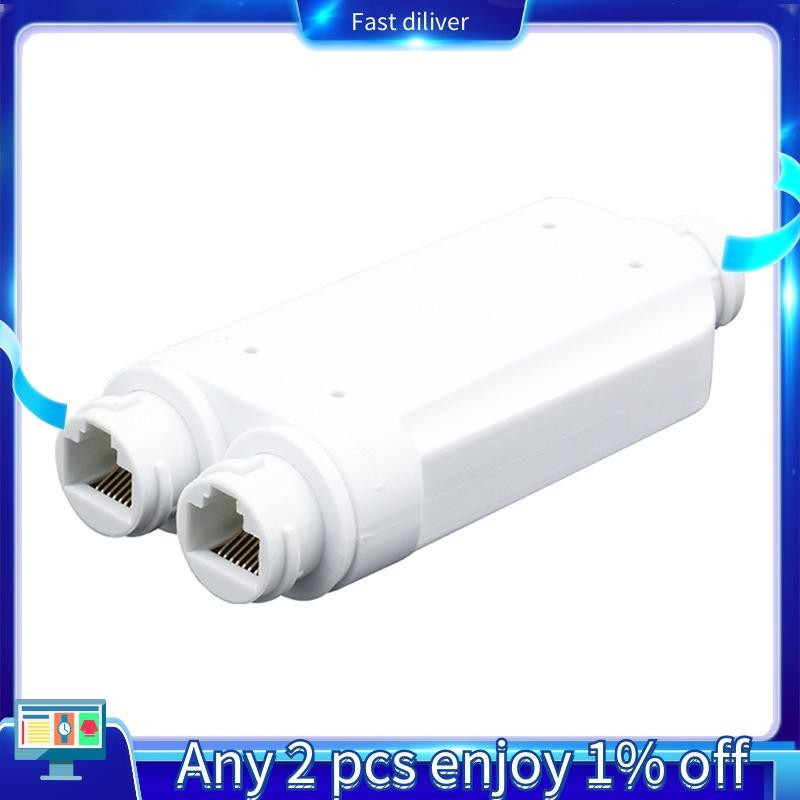 2 Port Waterproof POE Repeater 10/100Mbps 1 to 2 PoE Extender Support for IEEE802.3af/At Outdoor ...