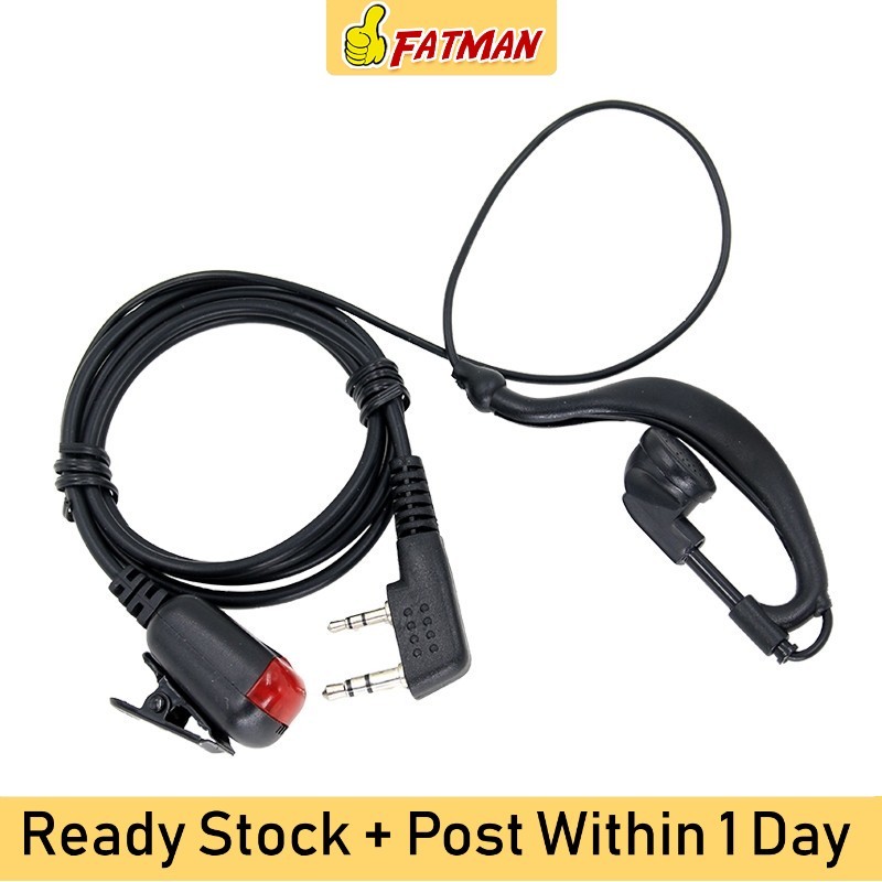 Walkie Talkie Headset Earphone K-Plug Wired Two Way Ham Radio Earpiece ...