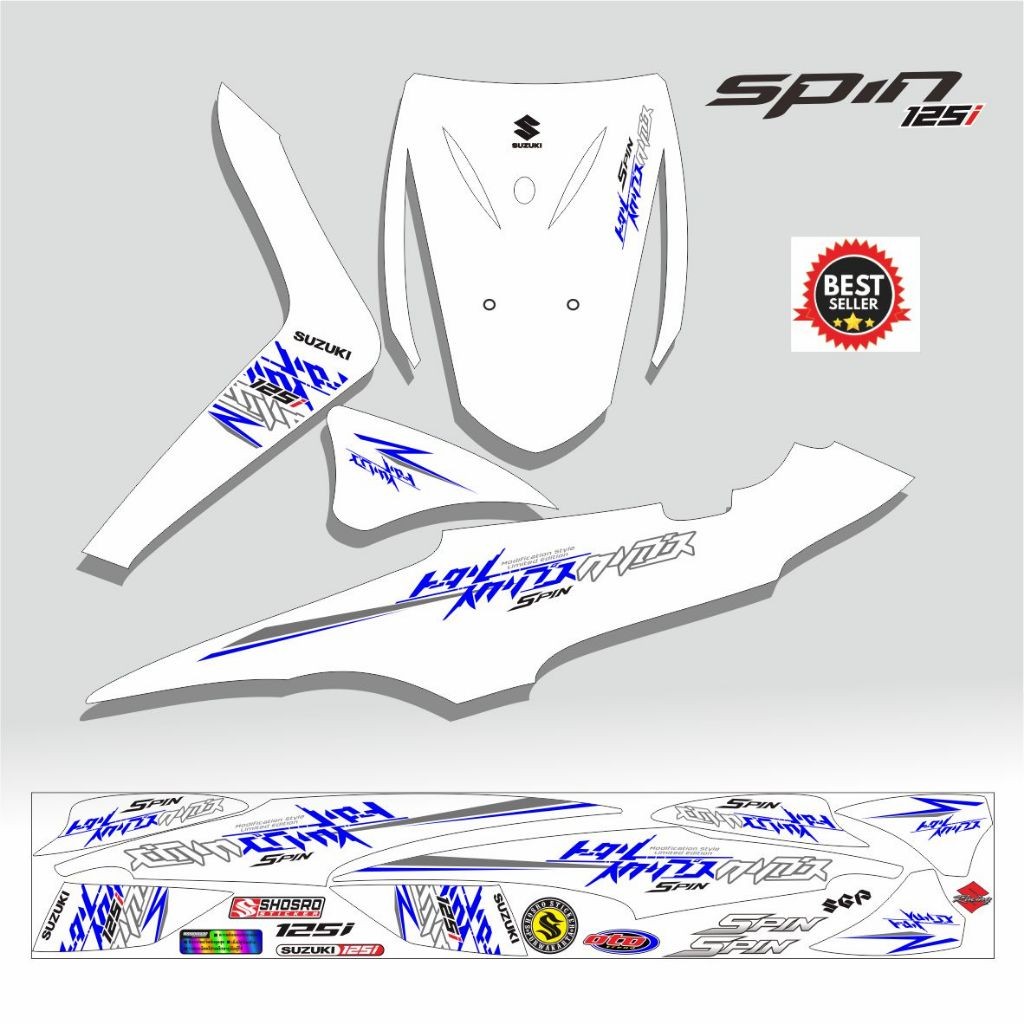 Striping Motorcycle SPIN Sticker/SUZUKI SPIN STRIPING 125 MOTIF Sticker ...