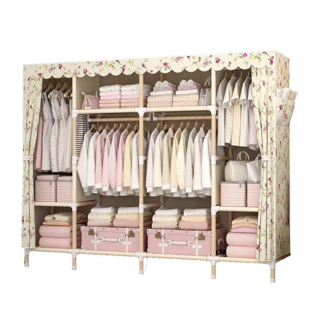 Almari baju sederhana kayu pepejal untuk rumah sewa, bilik tidur rumah ...