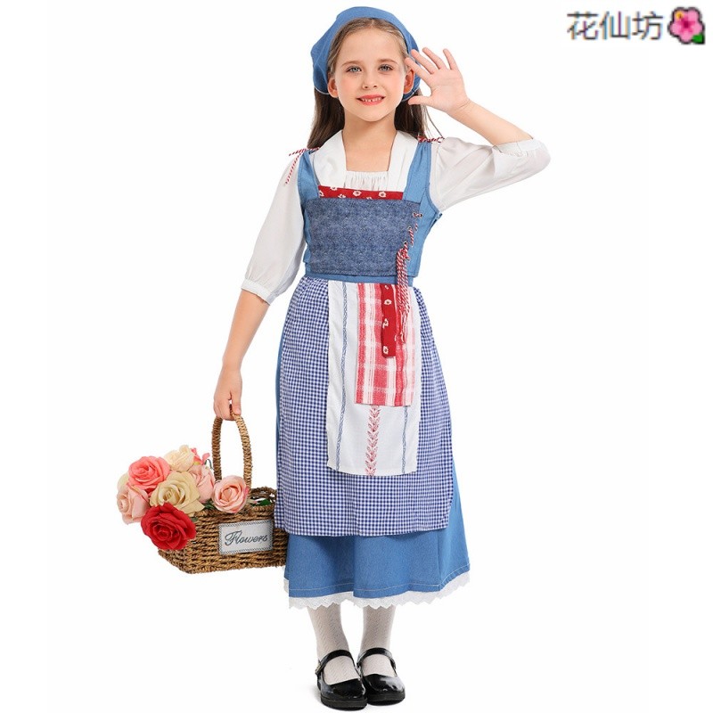 {New Goods Discount} Halloween cos Costume Children French Manor Maid ...