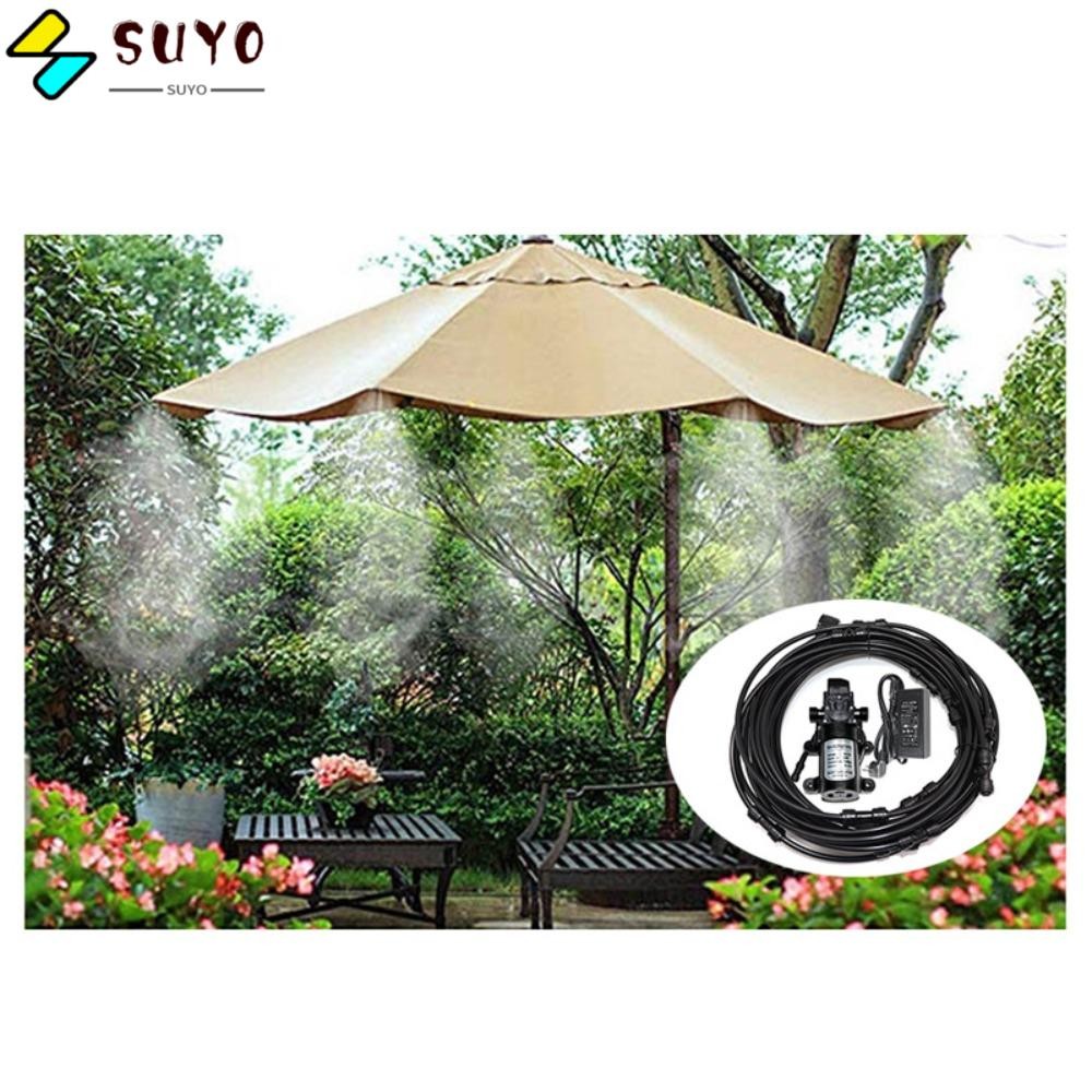 SUYO Water Mist Spray, Garden Irrigation Metal Mist Cooling System ...