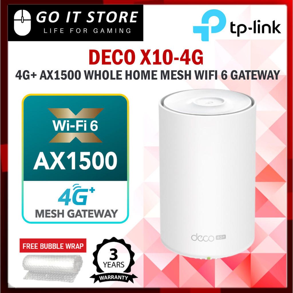 TP-LINK DECO X10-4G 4G+ AX1500 Whole Home Mesh WiFi 6 Gateway Router ...