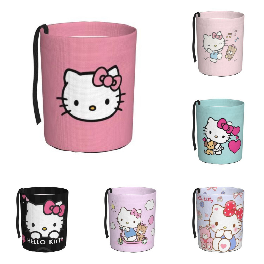 Hello Kitty Car Trash Can Bin Garbage Rubbish Hanging Collapsible ...