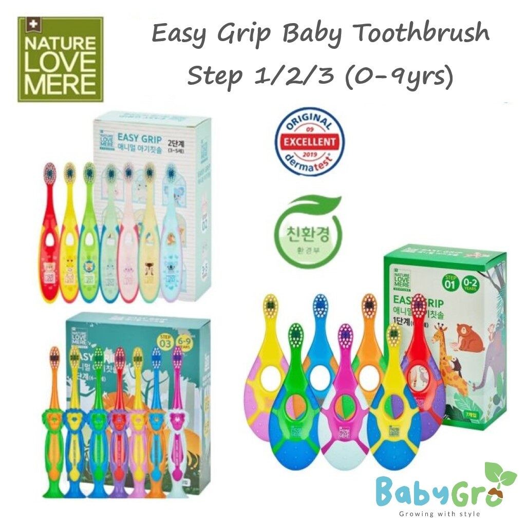 Korea Nature Love Mere Easy Grip Animal Baby Toothbrush Step 1/2/3 (0 ...