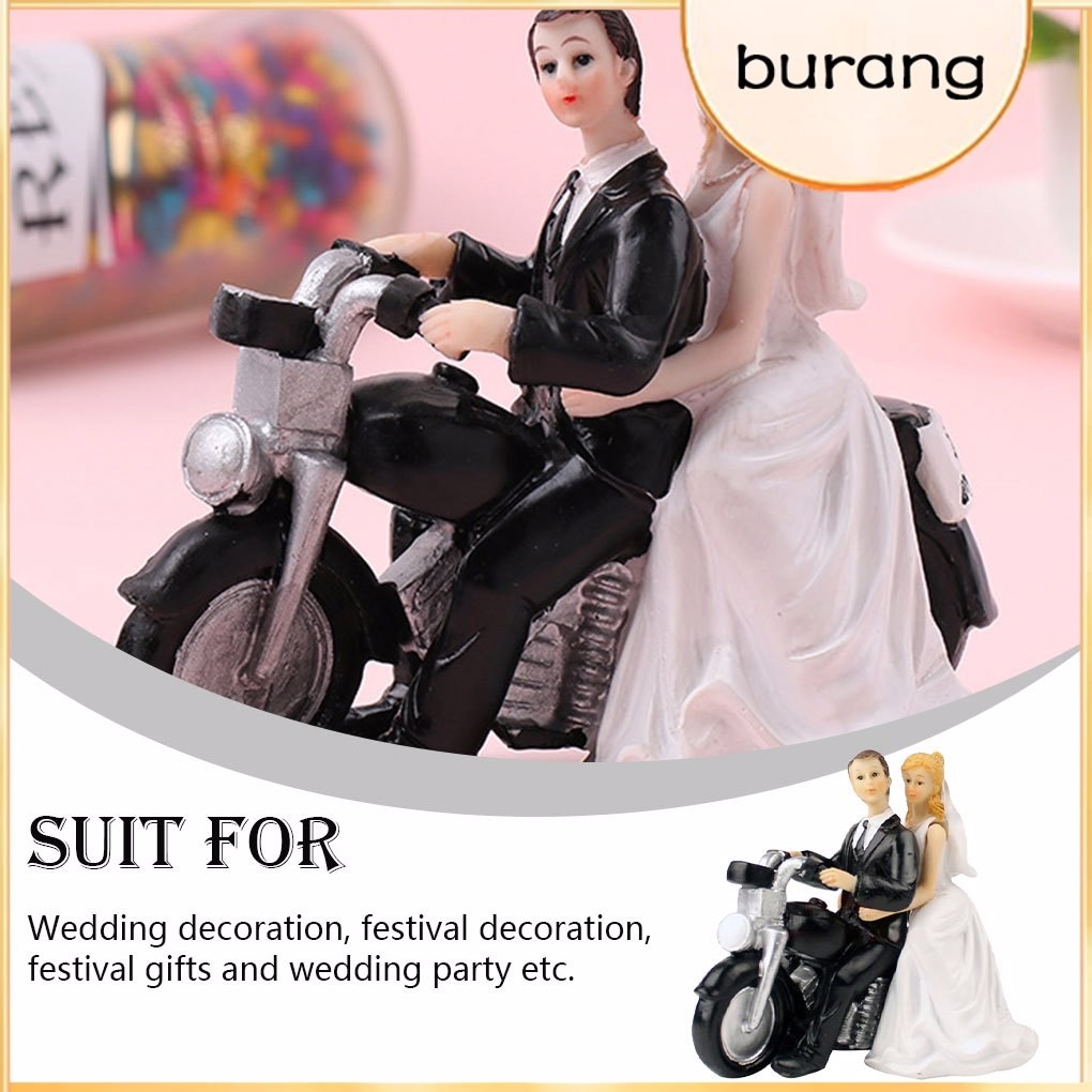 Bride Groom Motorcycle Wedding Cake Topper Gift Marriage Topper ...