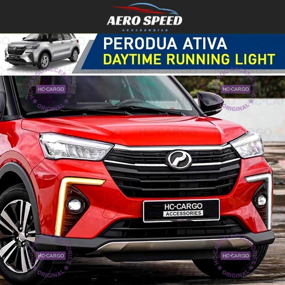Perodua Ativa 2021 - 2023 DRL Daylight + Signal Running Fog Lamp Cover ...