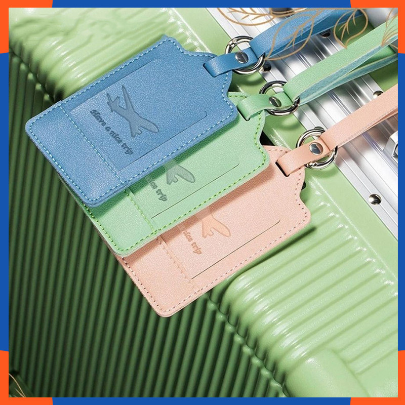 Leather Luggage Tag / Premium Waterproof Travel Suitcase Baggage Label ...