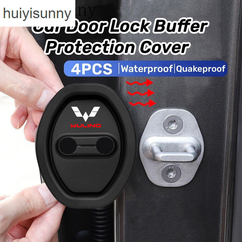 HYS 4Pcs Wuling Silicone Car Door Lock Protection Cover Door Lock Shock ...