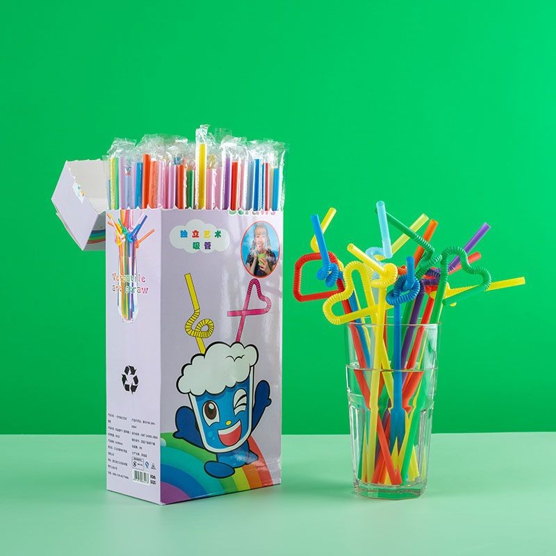 Disposable Boxed Colorful Art Straws Single Individually Packaged ...