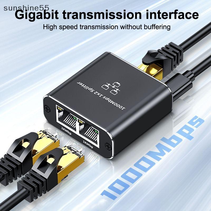 Sun RJ45 Splitter 1000Mbps 2 Port Connector Adapter Cable Routers ...