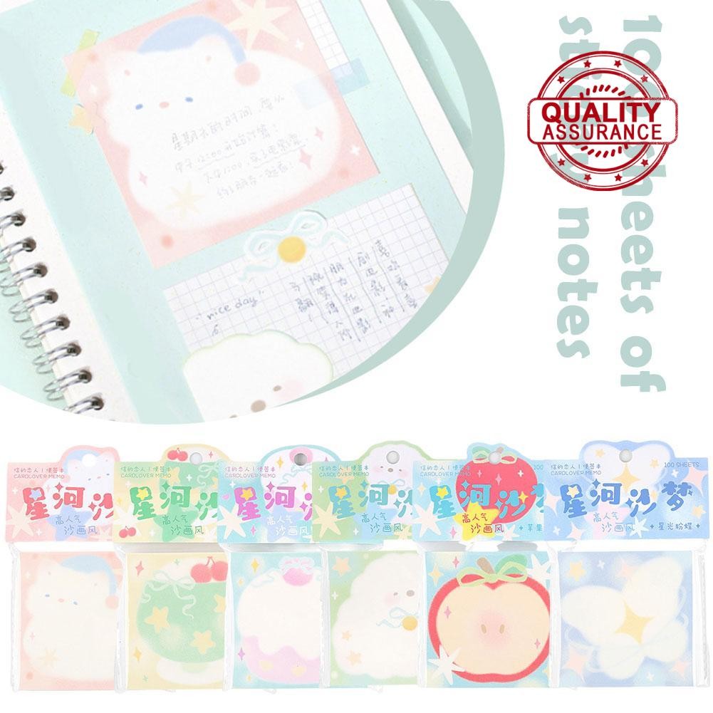 Creative Sand Painting Style Sticky Notes Cute Student Notes Paper (100 ...