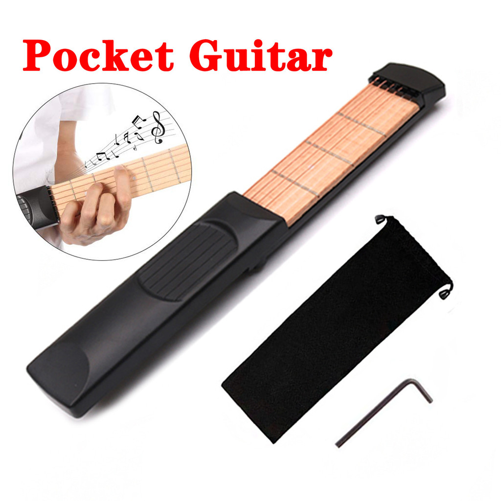 6 String 6 Fret Model Portable Pocket Guitar Neck Chord Trainer Sapele ...