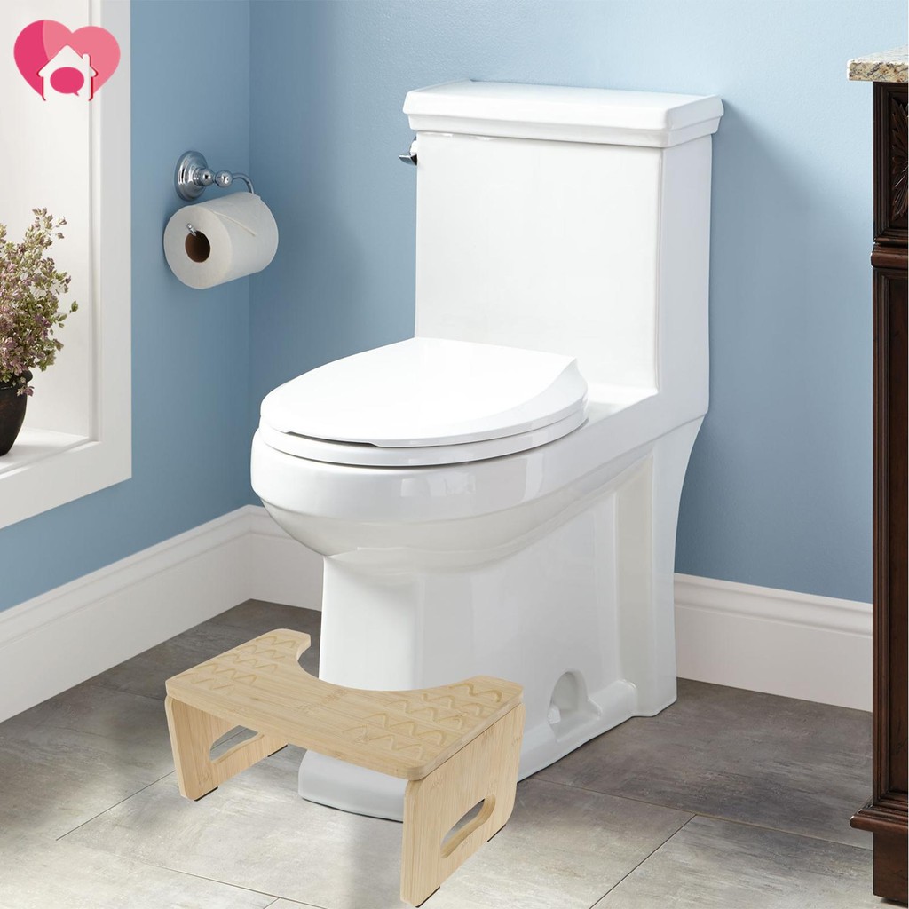 Toilet Footstool Bamboo Toilet Squat Stool Foldable Poop Stool Nonslip ...