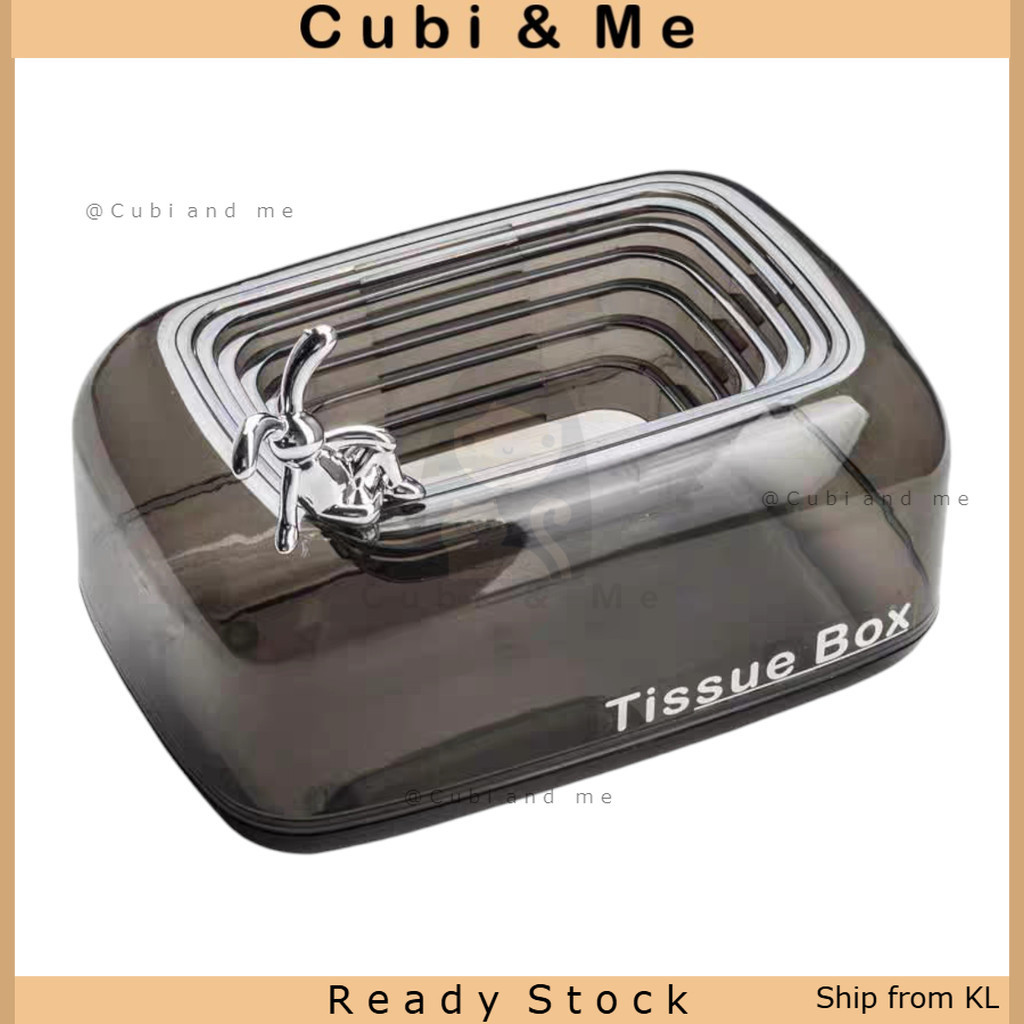 C&M Self Sinking Tissue Box Cover Rectangular Light Luxury Transparent ...