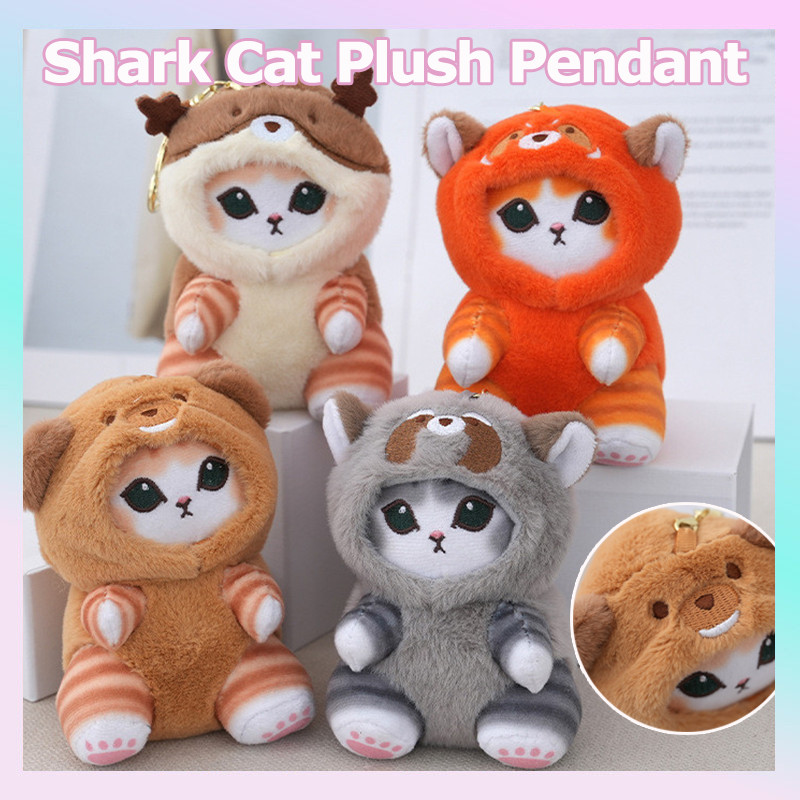 Shark Cat Plush Pendant Cute Key Chain Stuffed Animals Little Beaver ...