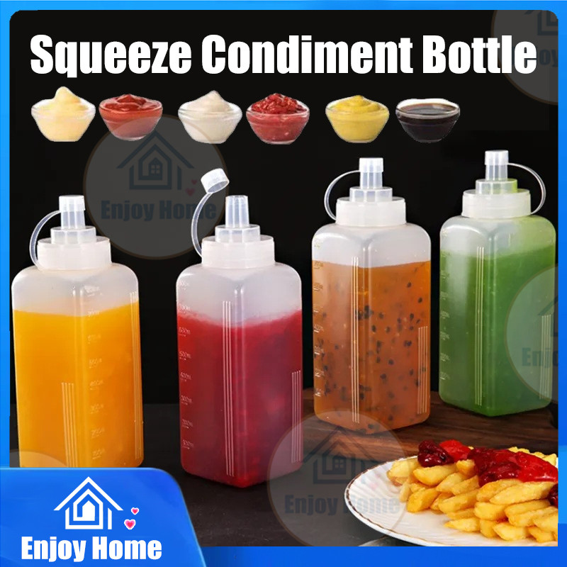 Large Square Sauce Squeeze Condiment Bottle Tube Botol Sos Oil Ketchup ...